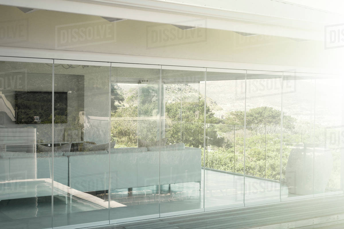 Modern house interior seen from outside - Royalty-free Stock Photo ...