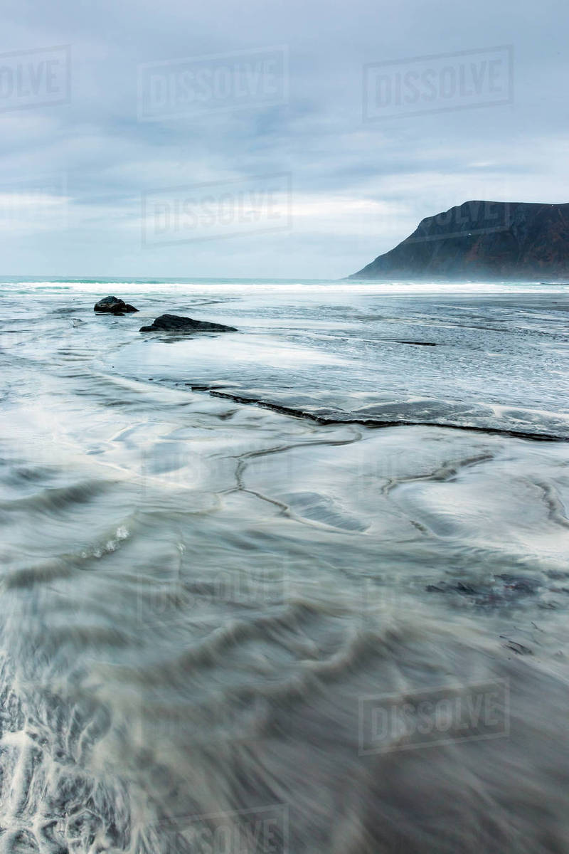 Ocean tide, Skagsanden Beach, Lofoten, Norway - Royalty-free Stock ...