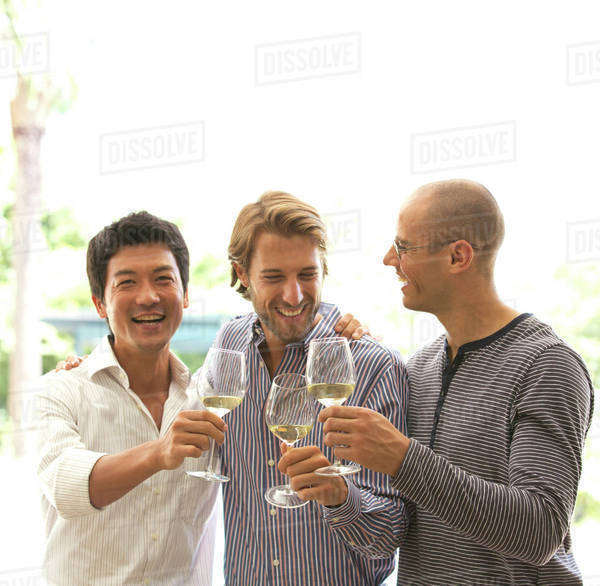 Men toasting each other with wine - Royalty-free Stock Photo | Dissolve