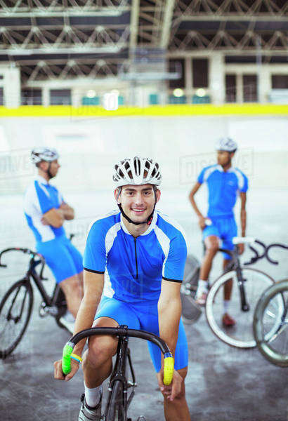 Portrait of track cyclist in velodrome - Royalty-free Stock Photo ...