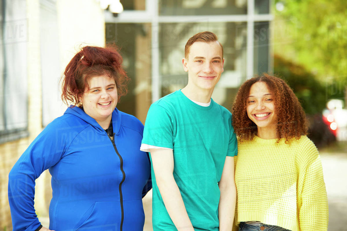 Portrait confident smiling college students - Royalty-free Stock Photo ...