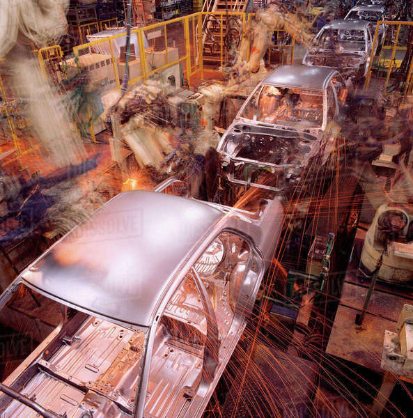 Malaysia, Kuala Lumpur, Proton auto factory, Proton cars on automated ...