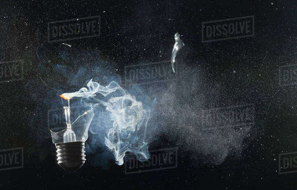An exploded light bulb - Royalty-free Stock Photo | Dissolve