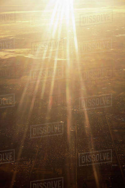 Sunbeams shining down on Melbourne, Australia - Royalty-free Stock ...
