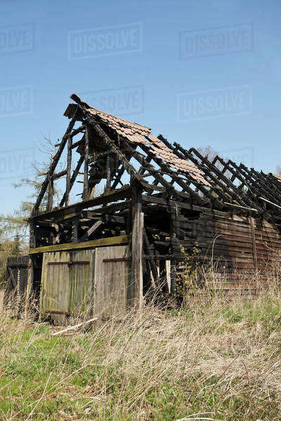 Burnt barn - Royalty-free Stock Photo | Dissolve