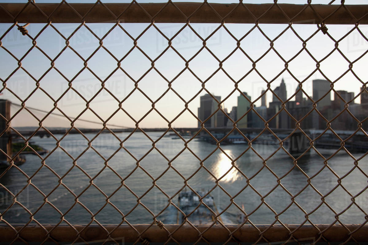 Bridge wire mesh fence - Royalty-free Stock Photo | Dissolve