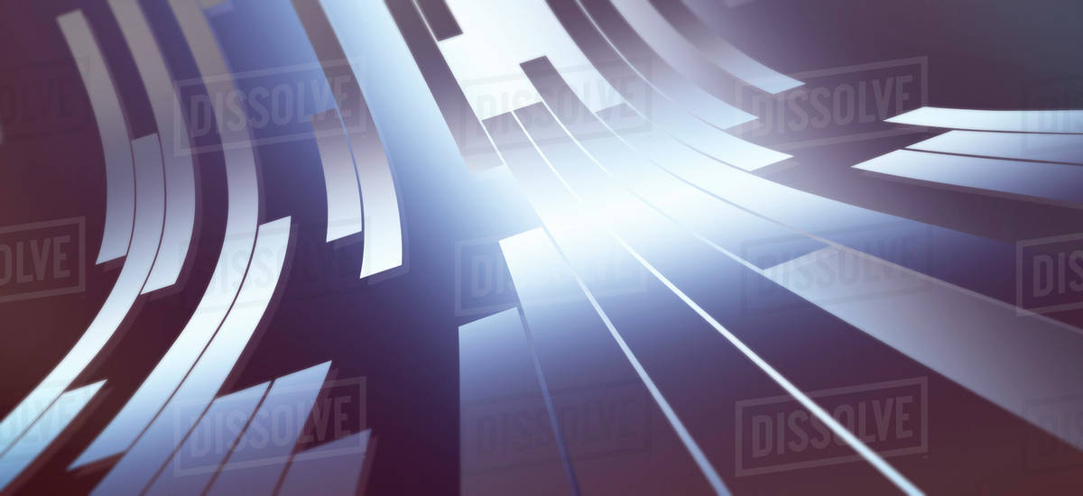 Abstract arrangement of various rectangle shapes moving across a gray ...