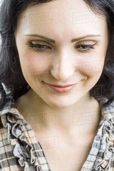 Portrait of beautiful woman looking down - Royalty-free Stock Photo ...