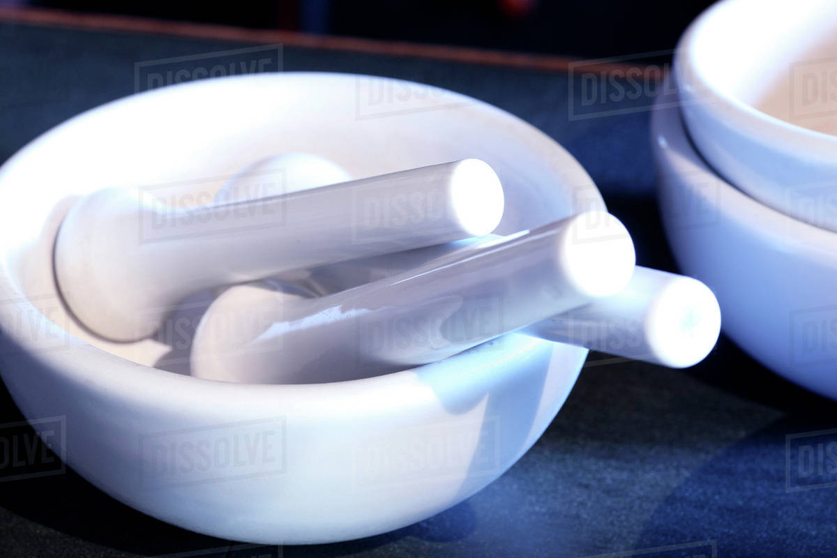 Pestles and Mortars in chemist's lab - Royalty-free Stock Photo | Dissolve