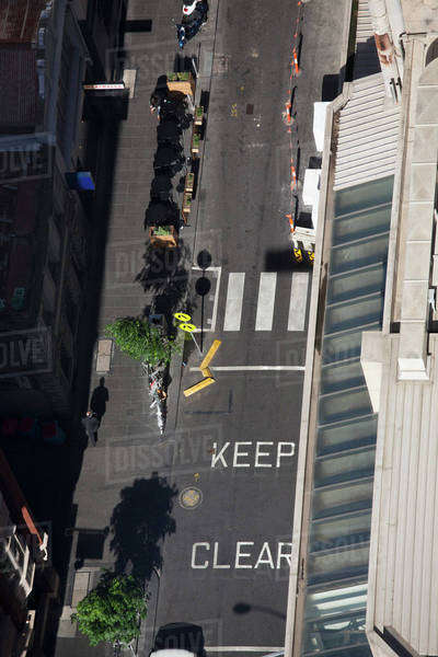 City road with 'Keep clear' road marking - Royalty-free Stock Photo ...