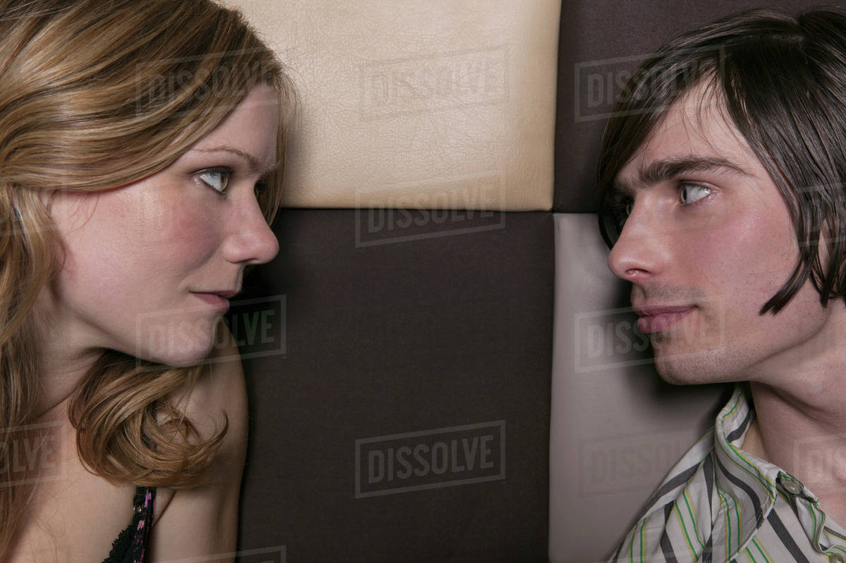 A couple looking at each other intensely, close-up - Royalty-free Stock ...