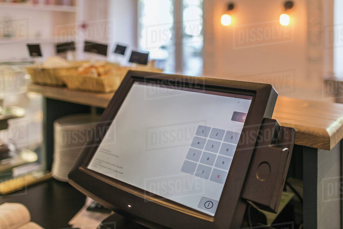 Close-up of checkout counter in coffee shop - Royalty-free Stock Photo ...