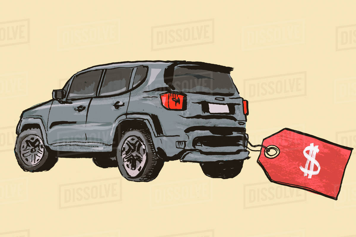 New car with dollar price tag on colored background - Royalty-free ...