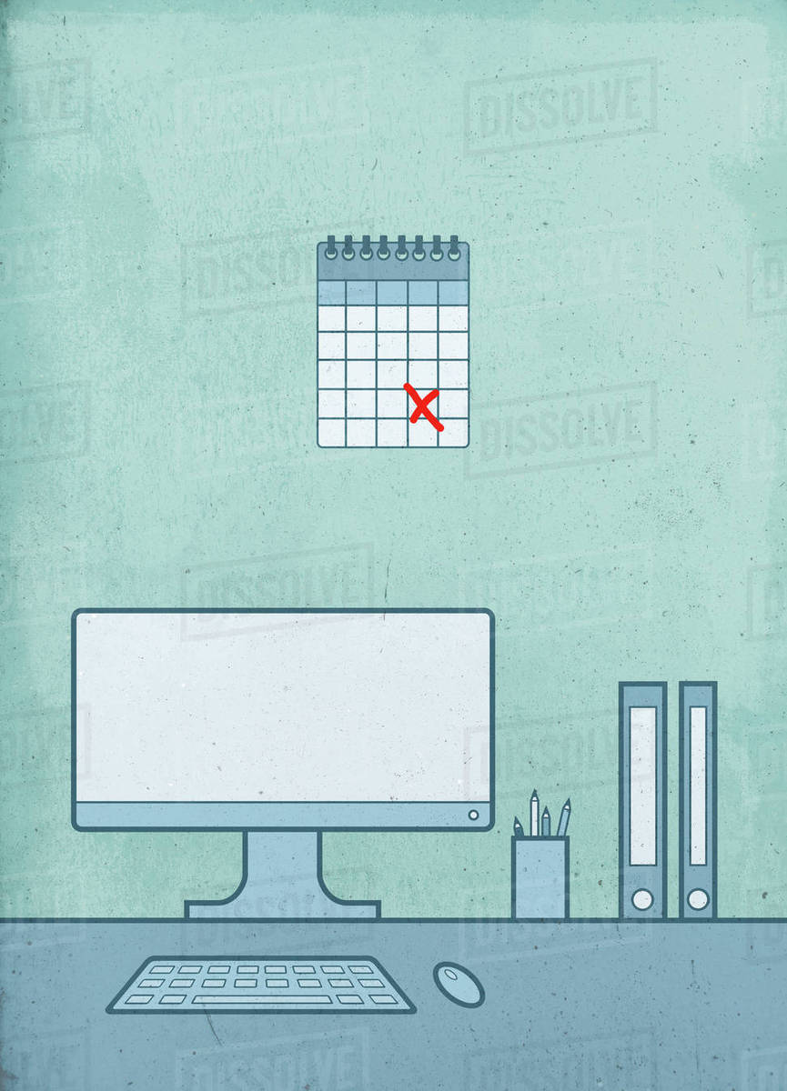 Computer and files on office desk - Royalty-free Stock Photo | Dissolve