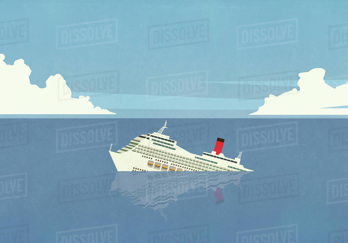 Cruise ship sinking in ocean - Royalty-free Stock Photo | Dissolve