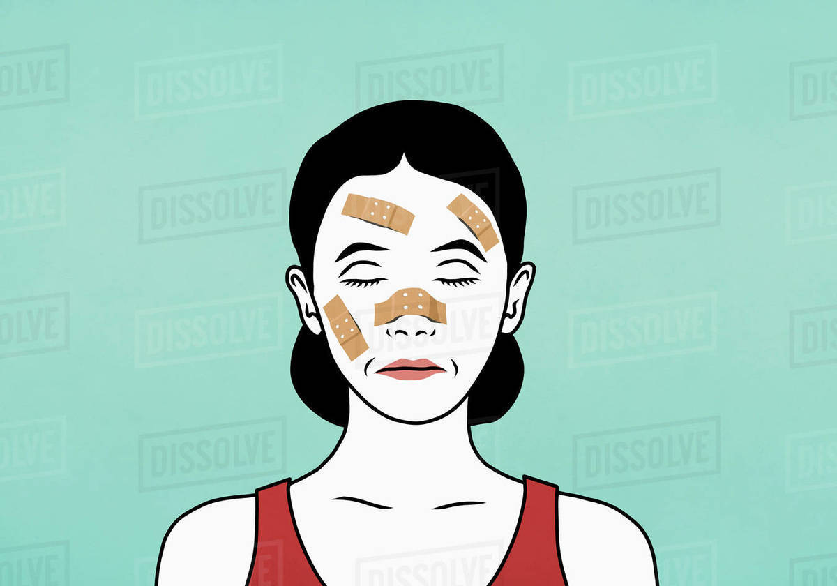 Woman with bandaged face - Royalty-free Stock Photo | Dissolve